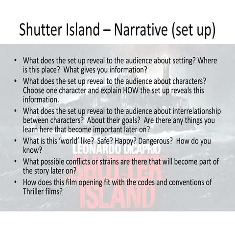 Shutter Island Follow Up Tasks | PPT