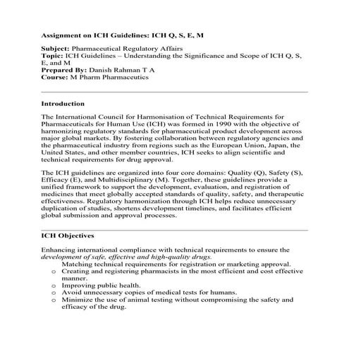 Pharmaceutical Quality Standards Explained: ICH Q-Series Guidelines Q1 ...