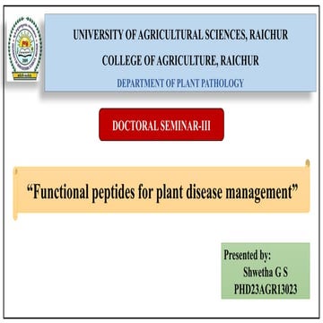 Functional peptide for plant disease management | PPTX