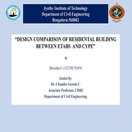 Design comparison of residential buiding between ETABS and CYPE | PPTX