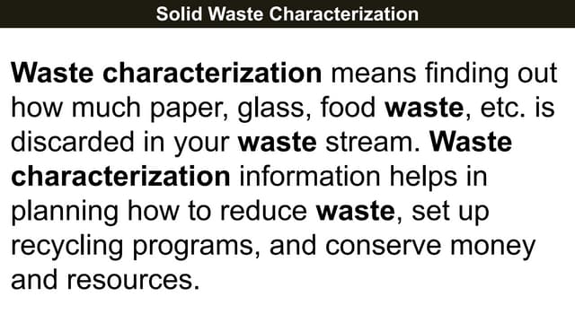 classification of waste and their characteristics | PPTX
