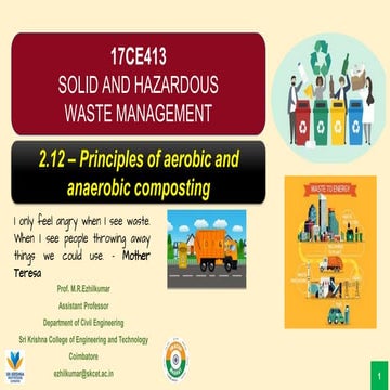 Principles of aerobic and anaerobic composting - Municipal Solid Wastes ...
