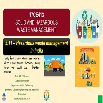 Hazardous waste management in India | PDF