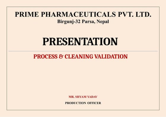 PROCESS VALIDATION | PPT
