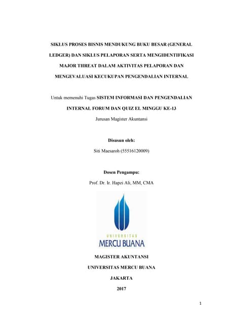 MAKALAH SISTEM BUKU BESAR DAN PELAPORAN~SIA.docx