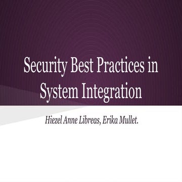 SIA2(Security Best Practices in System Integration).pptx | Information ...