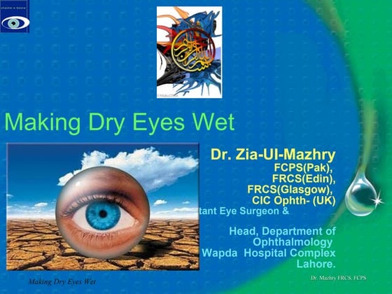 Management of dry eyes | PPT