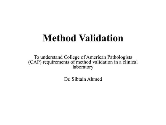 Method verification | PDF | Medical Tests | Medical Health