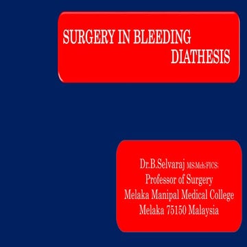 Surgery in Bleeding Diathesis | PPTX