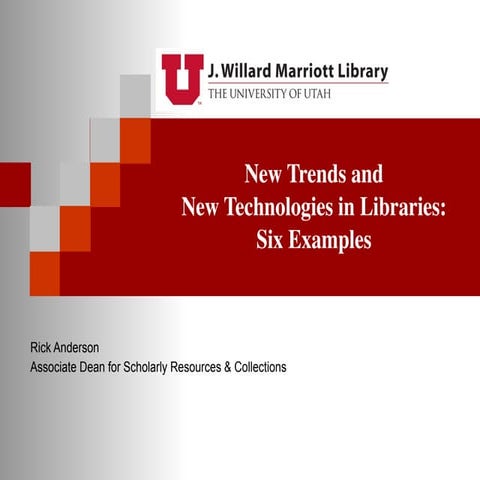 New Technologies and Trends in Libraries: Six Examples | PDF | Desktop ...