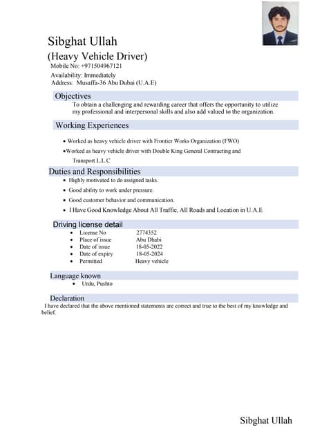 Driver cv anower | PDF
