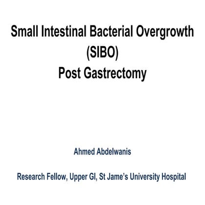 SIBO post gastrectomy | PPT