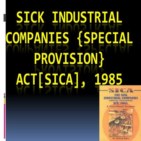 Sica industrial companies {special provision} act[sica | PPTX