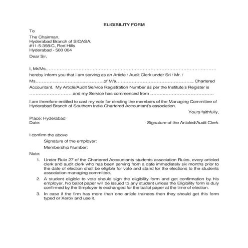 Sicasa 15 16 eligibility form | PDF