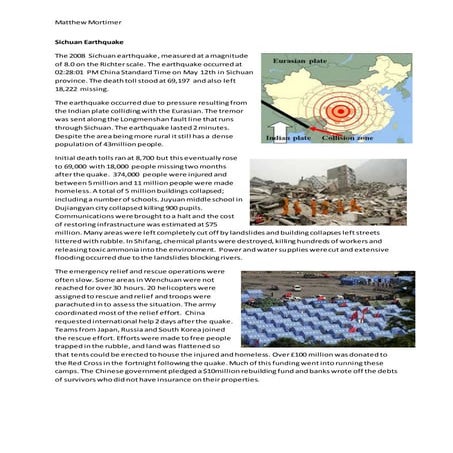 Sichuan Earthquake Case Study | DOCX
