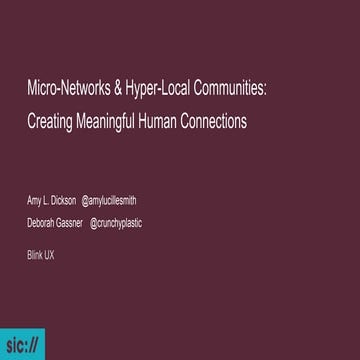 Hyper-Local Communities: Creating Meaningful Human Connections | PPT