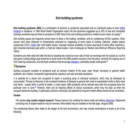 Sick Building Syndrome | DOC