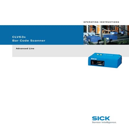 시크 SICK CLV630 1D 산업용 고정식 바코드스캐너 매뉴얼 | PDF