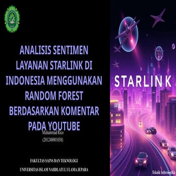 sidang anaslisis sentimen layanan startlink | PPTX