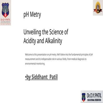 pH-Metry chemistry hdddhfhsbduodjvidx eimxixuxujzjz | PPT