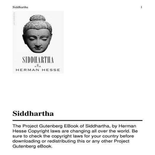 Siddhartha | PDF | Buddhism | Religion & Spirituality
