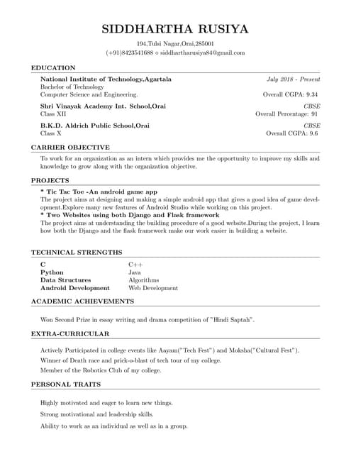 Prabhu's Resume - October | PDF