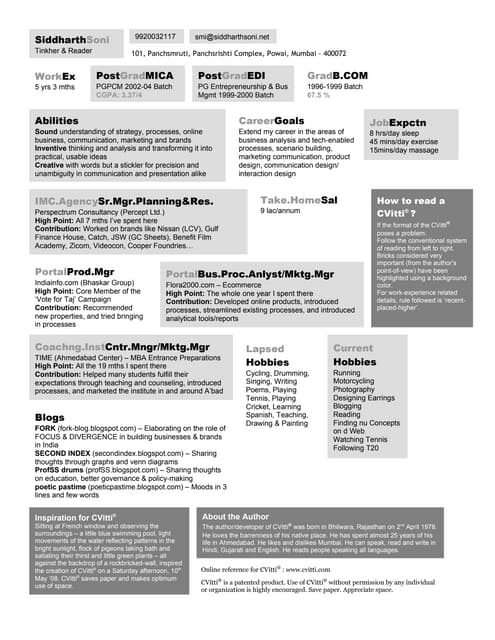 Siddharth Soni One Page CV | PDF Siddharth Soni One Page CV | PDF