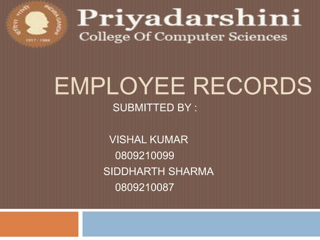 Employee Management System | PPTX