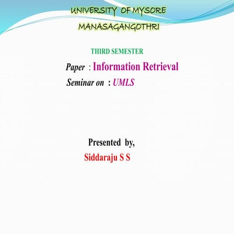 Information Retrieval UMLS | PPT