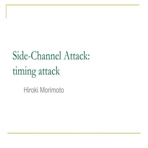 Encryption Attacks Side-Channel Attack.. | PPT
