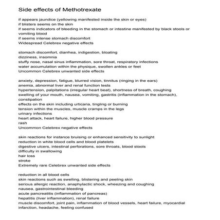 Side Effects Of Methotrexate Pdf