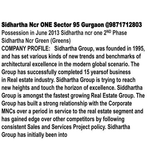 Sidhartha ncr one | PPTX