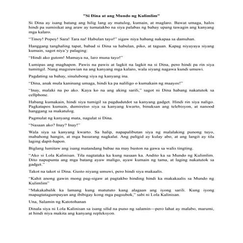 Worksheet sa aralin 2 Pagbibigay ng Opinyon | PDF