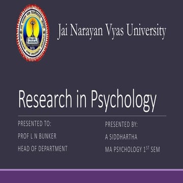 Research in Psychology | PPT