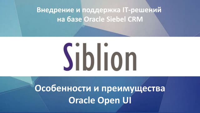 Siebel Open Ui Ppt