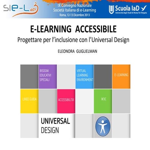 E-LEARNING ACCESSIBILE. Progettare per l'inclusione con l'Universal ...