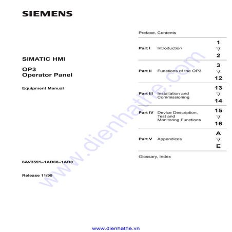 Siemens catalog hmi-op3 operator panel | PDF | Computing | Technology & Computing