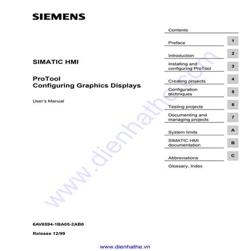 Siemens catalog hmi-protool configuring graphics displays manual | PDF