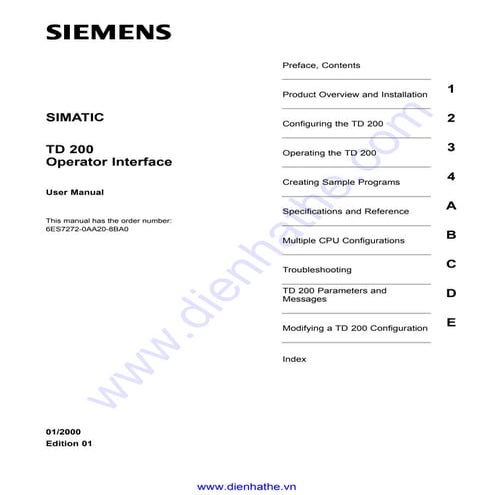 Siemens catalog hmi-td 200 operator interface | PDF