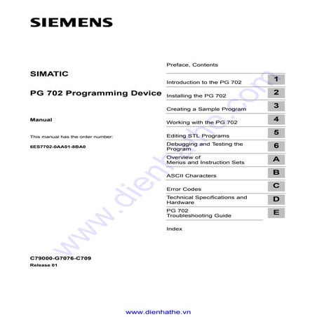 Siemens pg 702 programming device | PDF