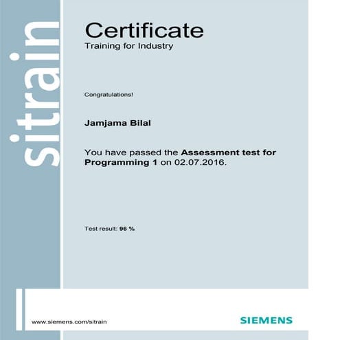 Siemens certificate | PDF