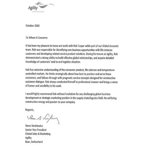 Rob Casper Recommended by DHL John Liebe 121015 | PPTX