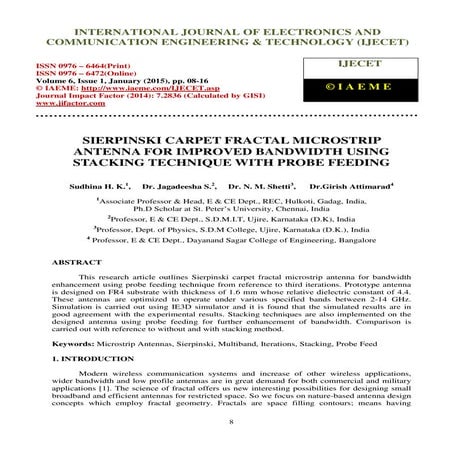 Sierpinski carpet fractal microstrip antenna for improved bandwidth ...