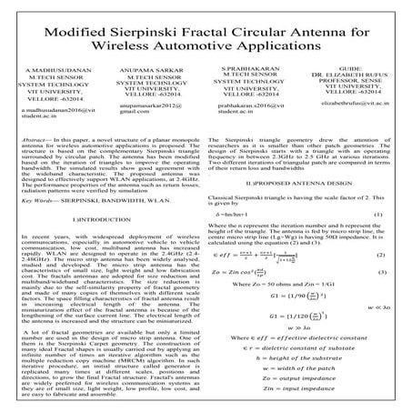 Sierpinski fractal circular antenna | PDF