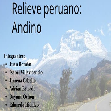 Sierra-Relieve Peruano: Andino (montañas, volcanes, etc) | PPTX