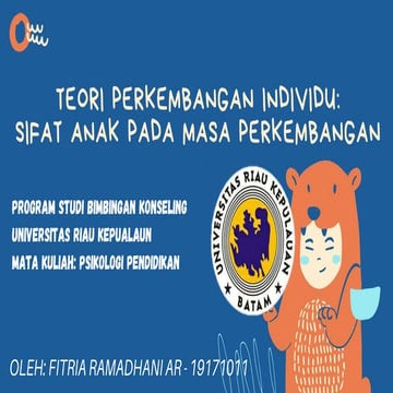Sifat Anak pada Masa Perkembangan | PPT