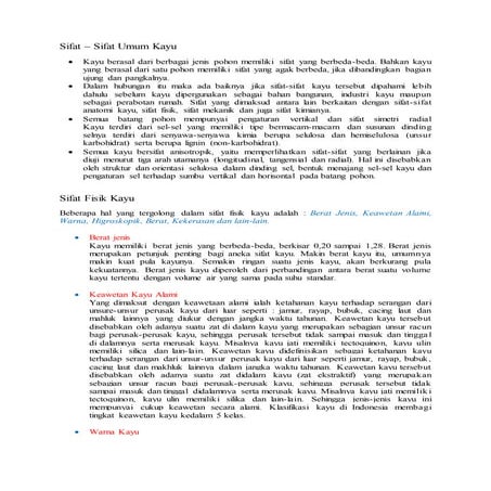 Sifat kayu | DOCX