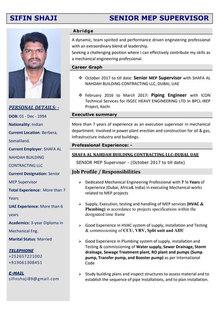 MEP Engineer Resume | PDF
