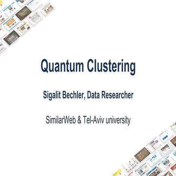 "Quantum Clustering - Physics Inspired Clustering Algorithm", Sigalit Bechler, Researcher at ...