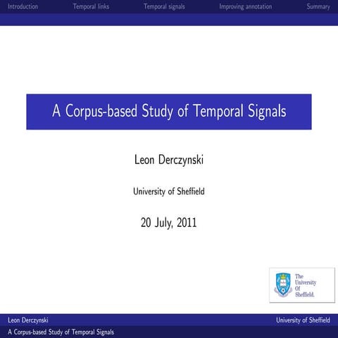 A Corpus-based Study of Temporal Signals | PDF